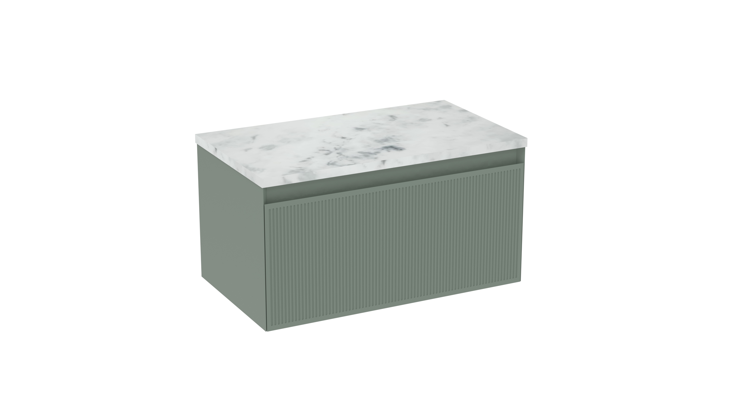 MONUMENT 80cm 1 drawer wall mounted unit - Matte Sage