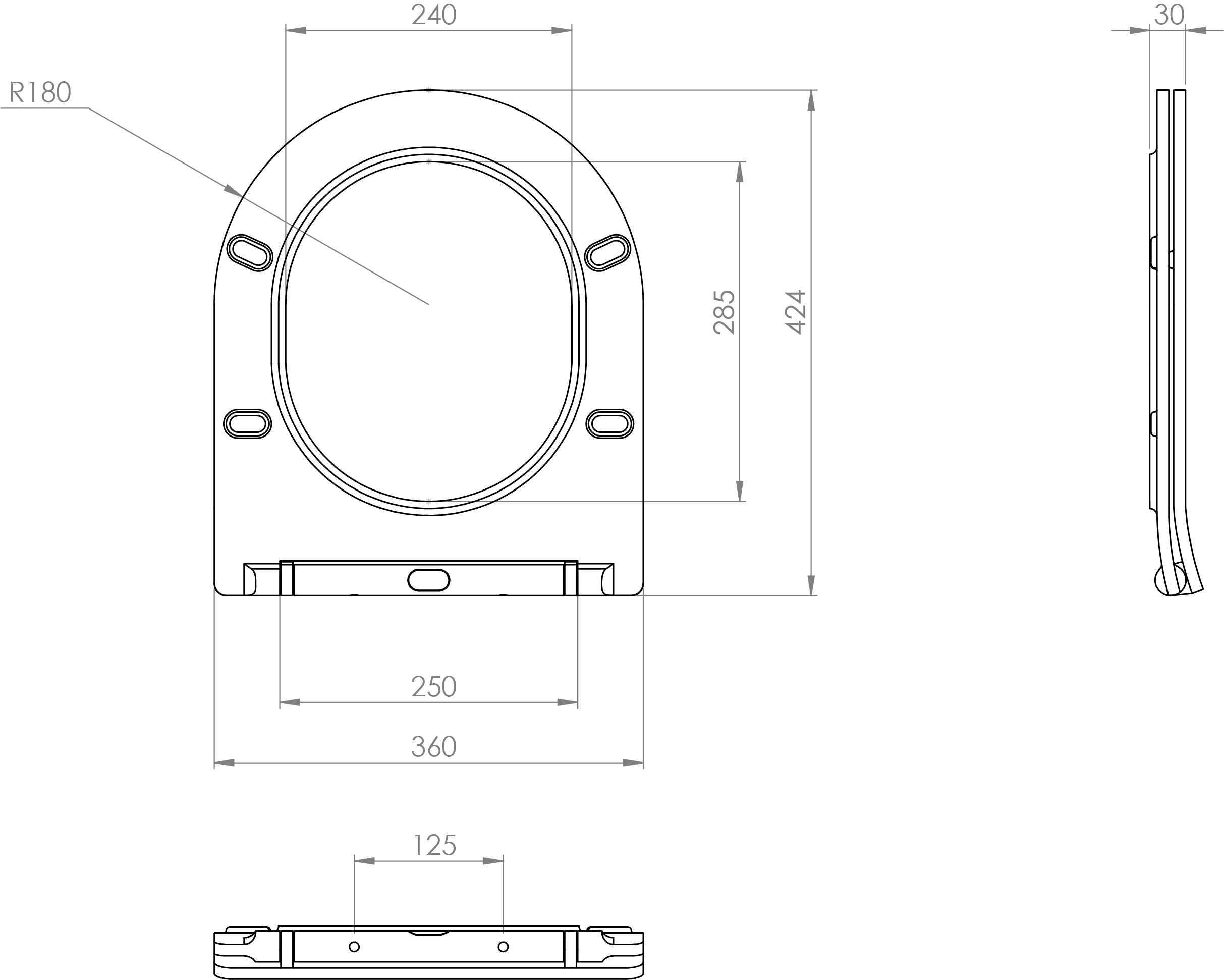 AIR wall hung WC pan & slim seat pack - rimless - short projection